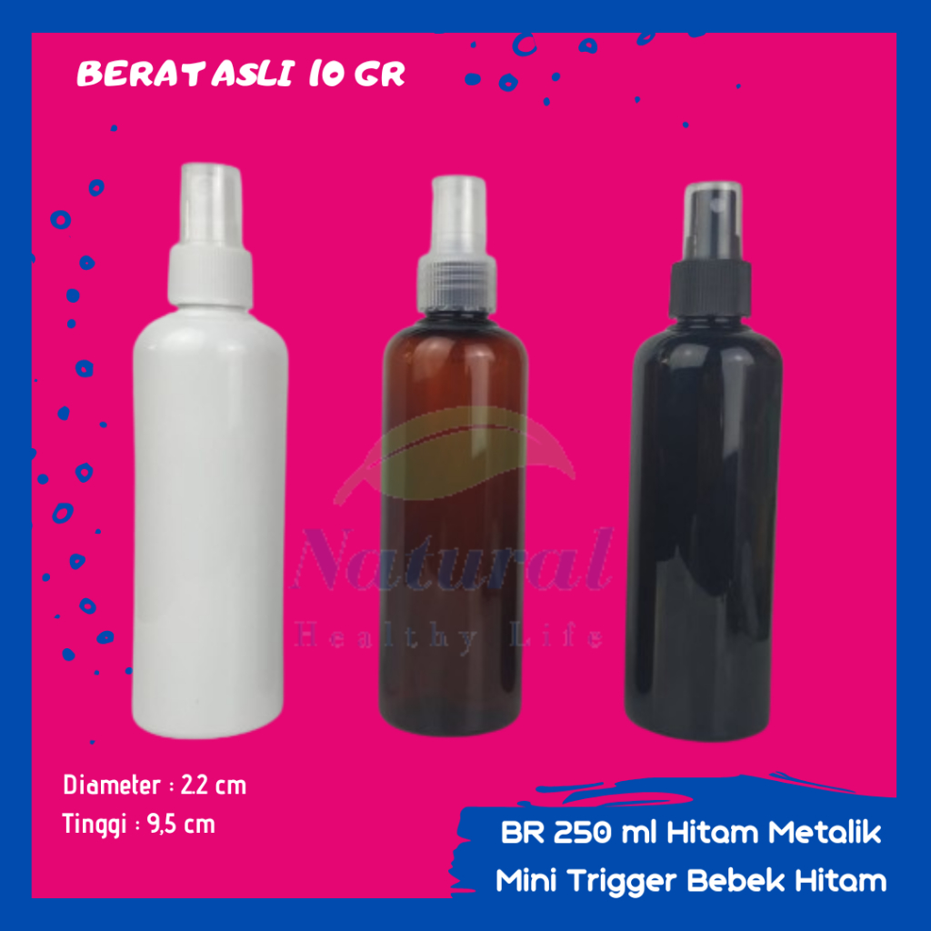 Jual Botol 250ml BR Warna Tutup Spray Mist Warna Neck 24 | Shopee Indonesia
