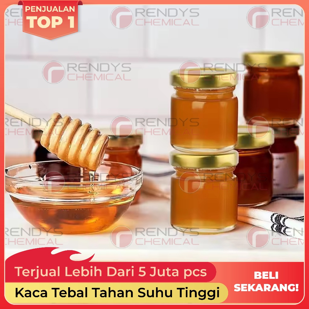 Jual Jar Kaca Bening Tutup Gold / Jar Selai Tutup Gold / Jar Kaca ...