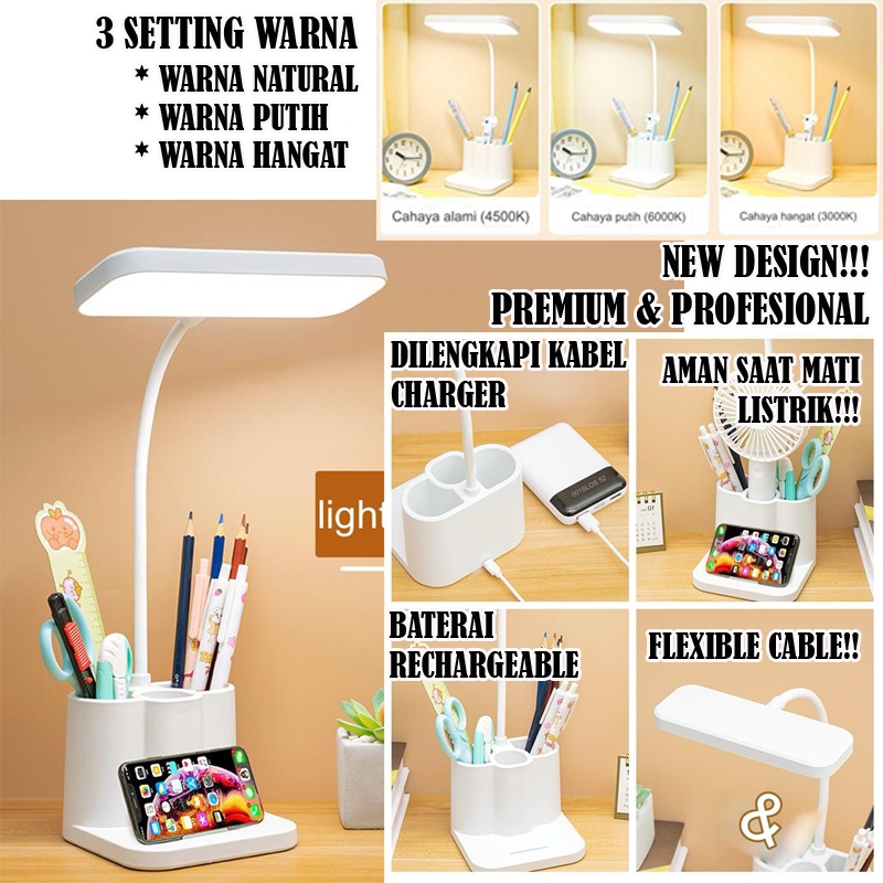 Jual Lampu Meja LED Lampu Belajar LED Flexible Lampu Belajar tricolour ...