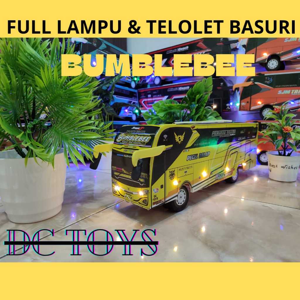 Jual MAINAN VIRAL MINIATUR BUS TELOLET BASURI KEN AROK EKA PERSADA FULL LAMPU TERBARU | Shopee ...