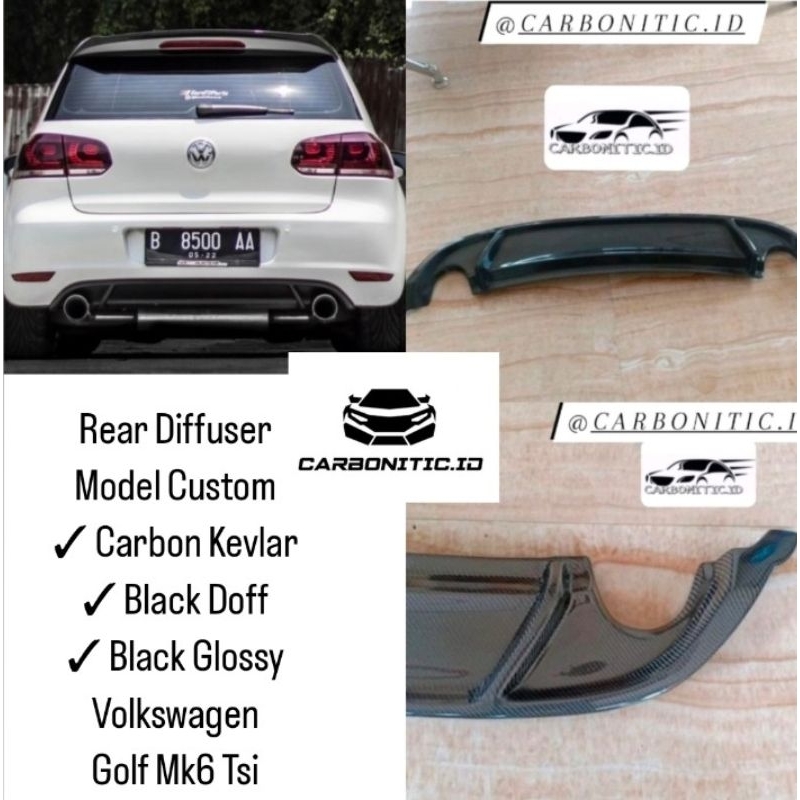 Jual Diffuser Model Custom Vw Golf Mk6 Tsi 2010 - 2013 Carbon Kevlar ...