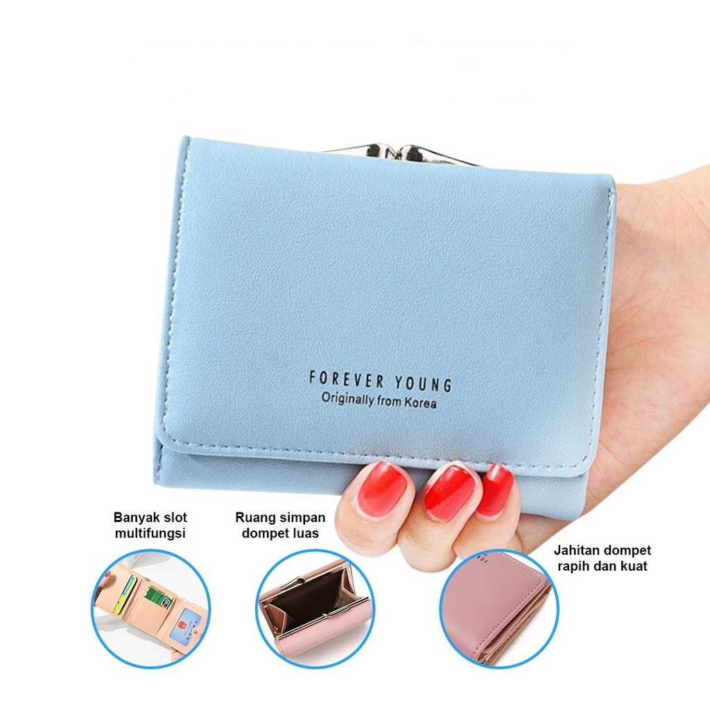 Jual DOMPET TEBAL Dompet Lipat & Koin Wanita Mini Forever Young Korea ...