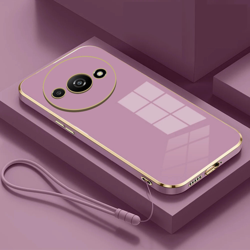 Jual Soft Case Redmi A3 Casing Elektro Plating Free Tali Strap | Shopee ...