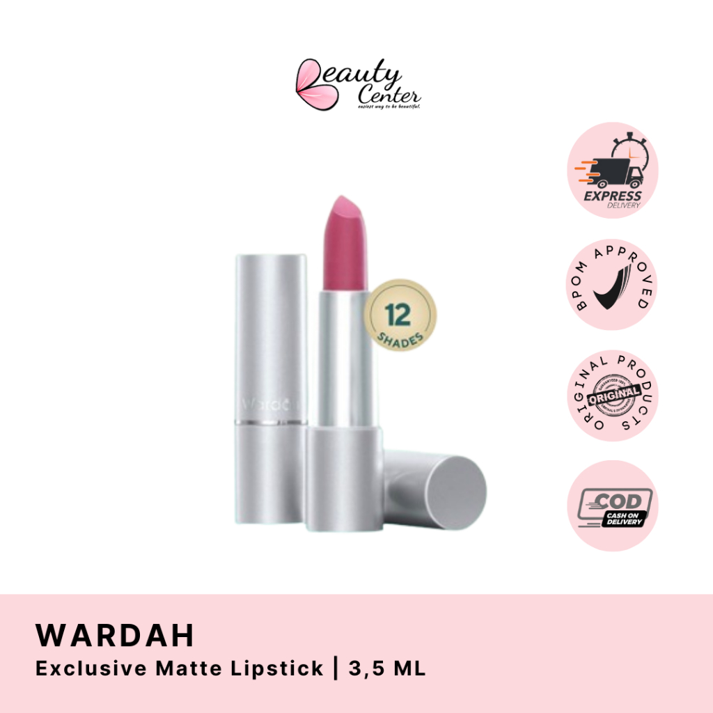 Jual Wardah Exclusive Matte Lipstick 3.5g / Warna Intense dalam Sekali Oles Tahan Lama BPOM ...