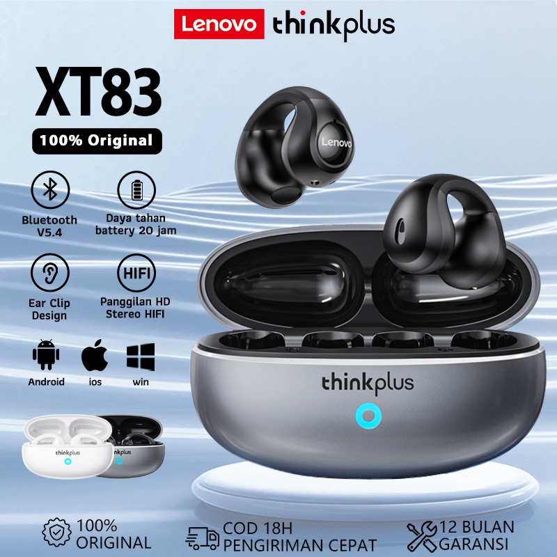 Jual Lenovo ERAZER XT83 II TWS Headset Olahraga Bluetooth 5.3 Ear Clip ...