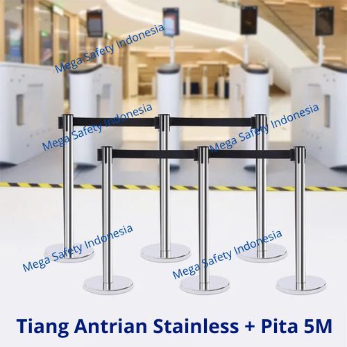 Jual Promo Standing Barrier Queue Line Pita 5Meter / Tiang Pembatas ...