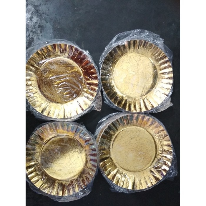 Jual [10 PCS] Piring Mas Ekonomis / Piring Kertas Kue Tart / Piring Ulang Tahun | Shopee Indonesia
