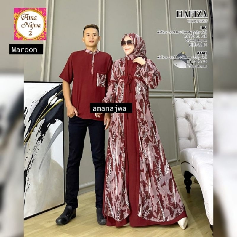 Jual Siap kirim Couple Hafiza gamis hijab+koko terbaru best seller by ...