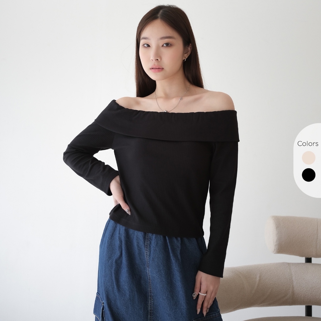 Jual Isla Ola Sabrina Top - Atasan Wanita Lengan Panjang - Off Shoulder ...