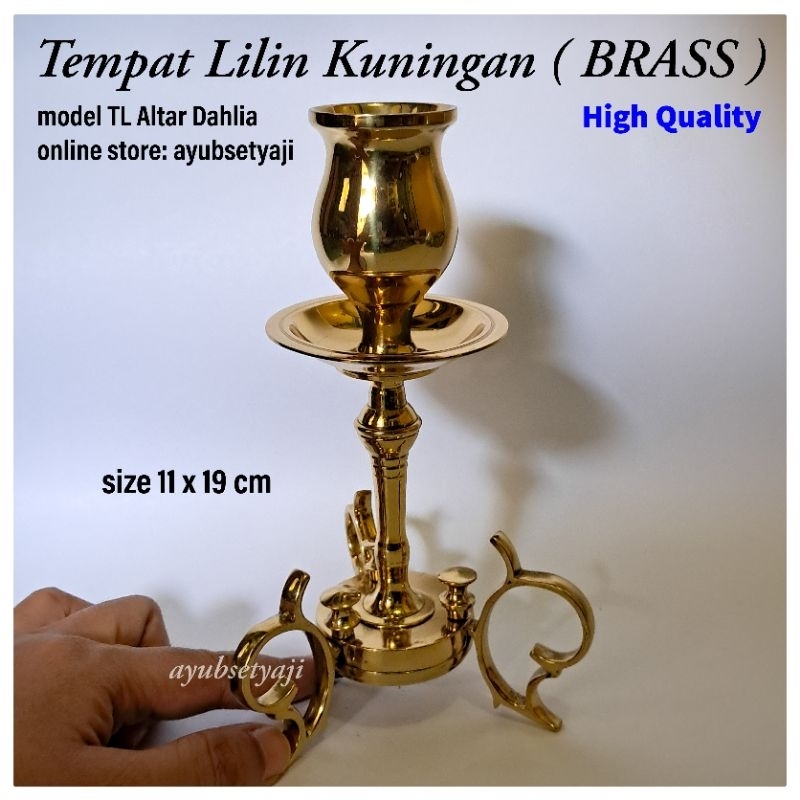 Jual Tempat Lilin Altar Kuningan model Dahlia FULL BRASS SOLID UKIR ...