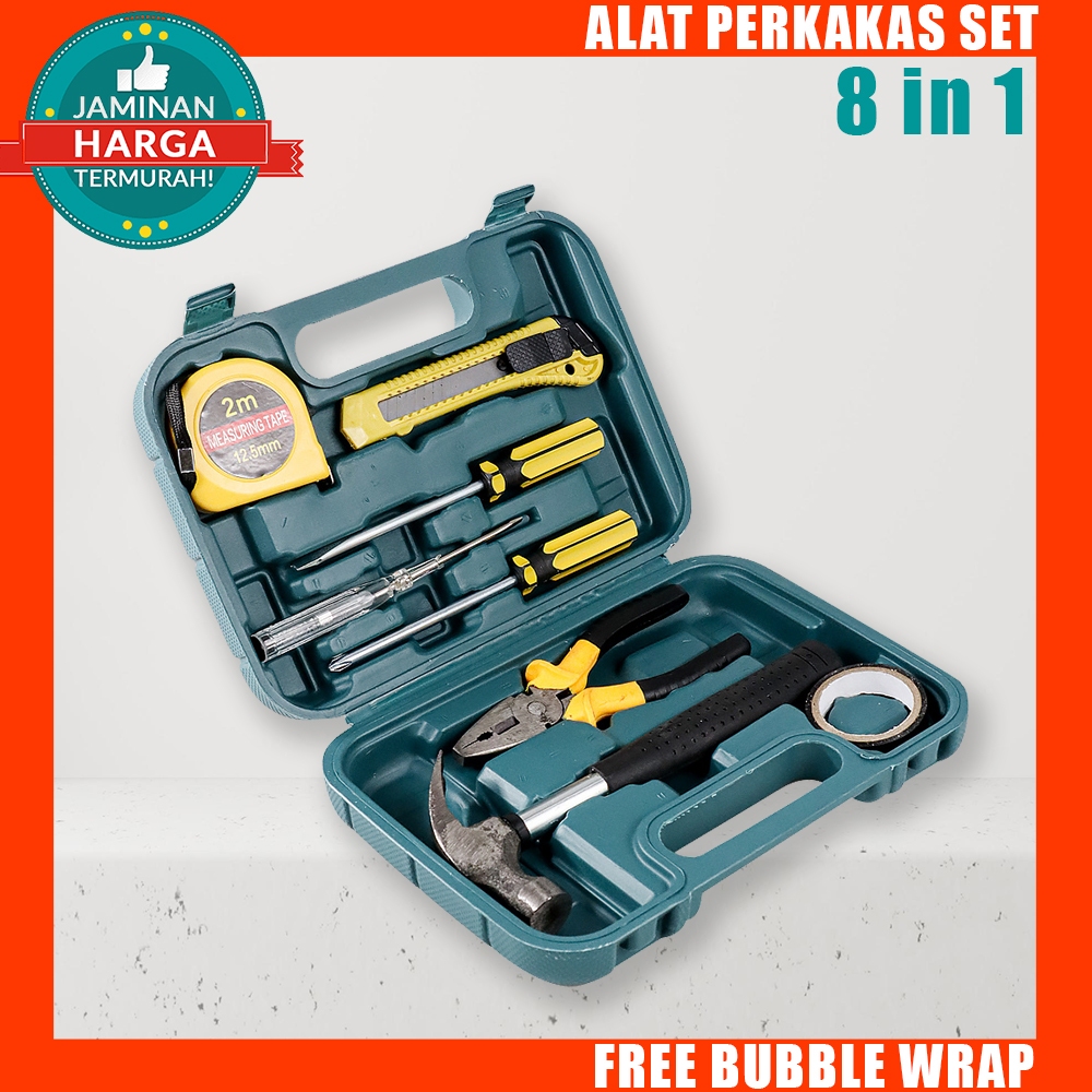 Jual Tool Kit 8 pcs Set Alat Perkakas Palu Tang Obeng Selotip Listrik ...