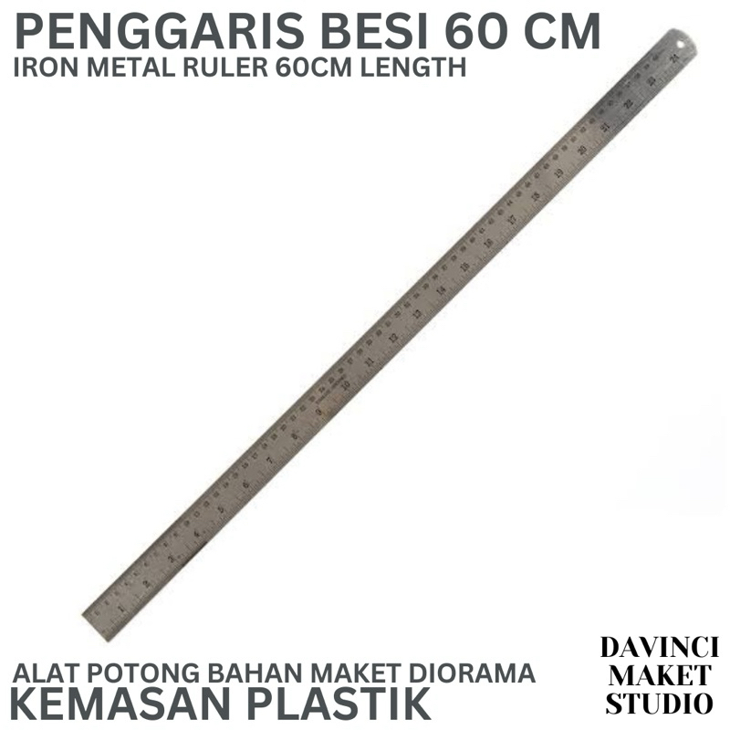 Jual Penggaris Besi 60cm Logam Alat Bantu Potong Maket Diorama - Iron ...