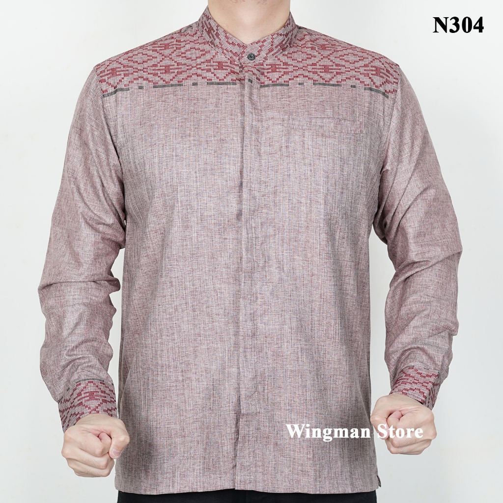 Jual Baju Koko Muslim Pria Songket Lengkap Lengan Panjang | Shopee ...