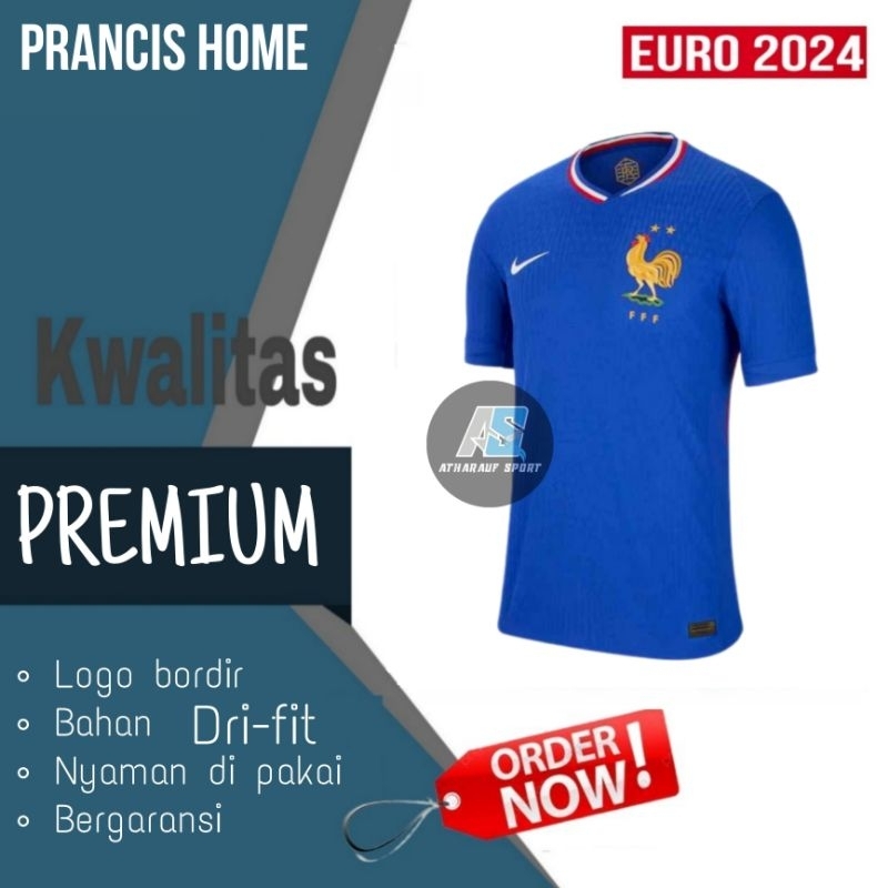 Jual Jersey Prancis Home Piala Eropa 2024 GradeOri Baju Bola | Shopee ...