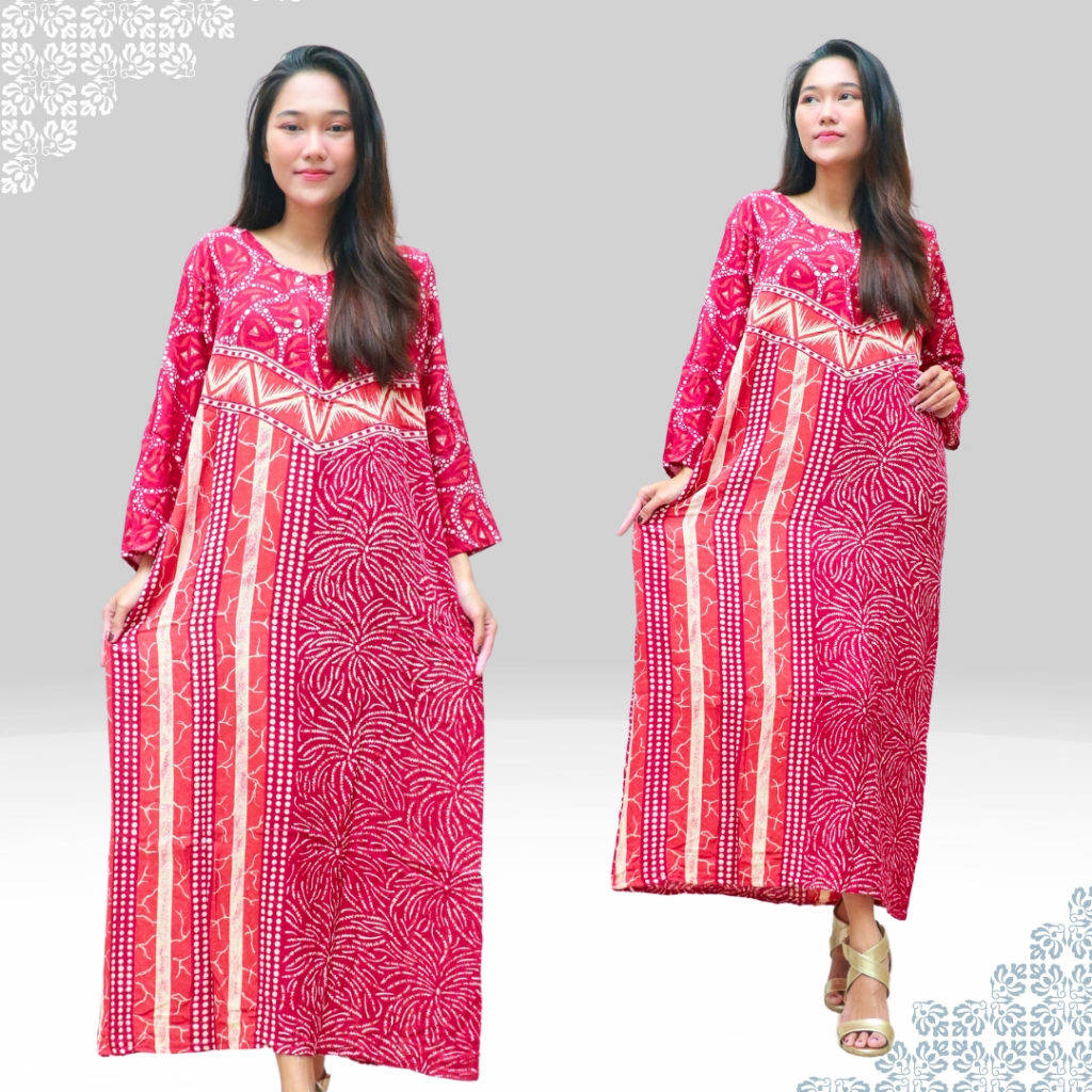 Jual Daster Batik Lengan Panjang Baju Daster Lengan Panjang Longdress ...