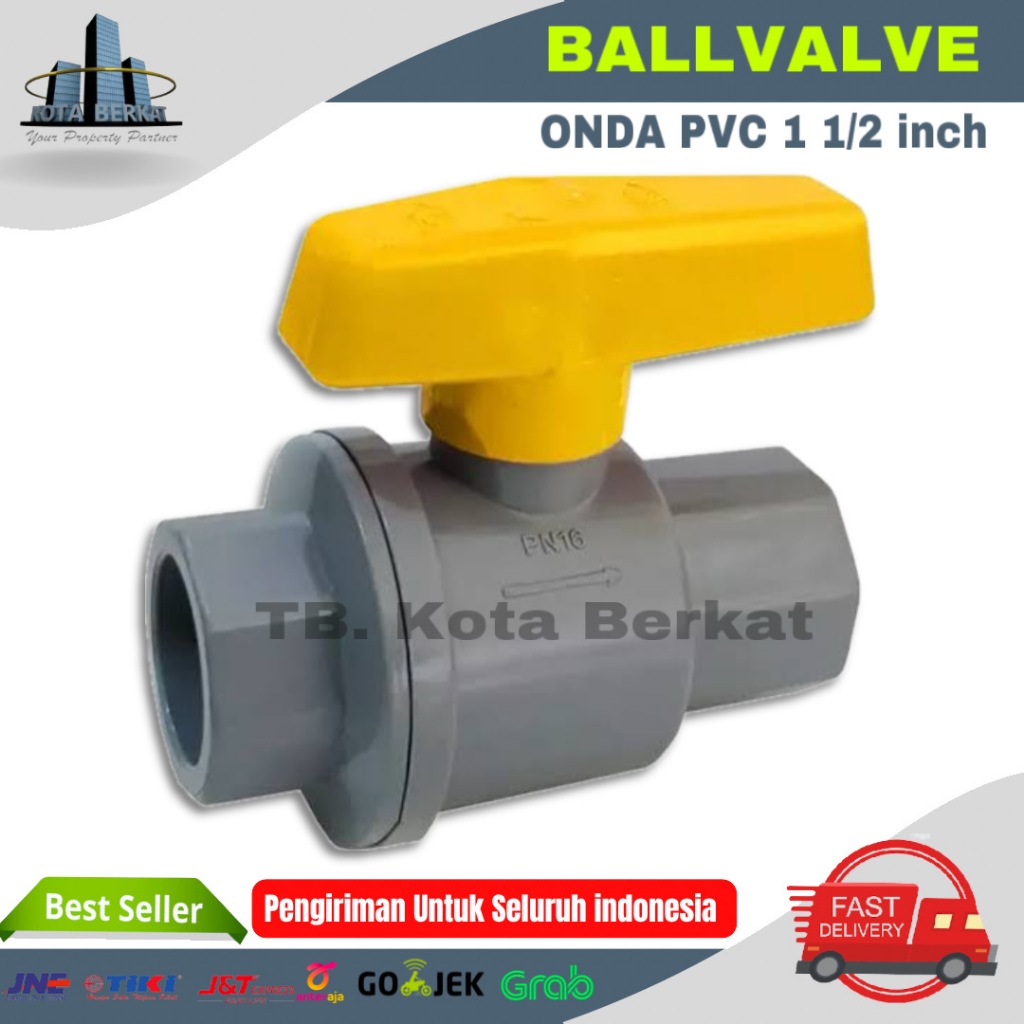 Jual BALL VALVE PVC / STOP KRAN PVC PVCBV ONDA (TANPA DRAT) | Shopee ...