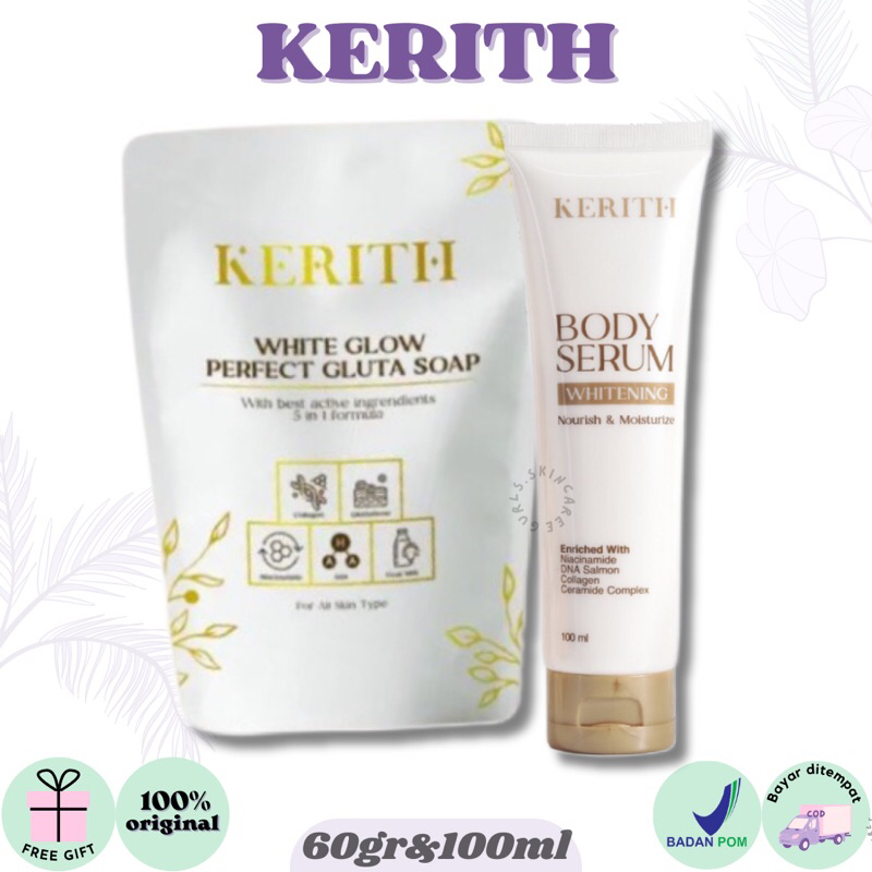 Jual KERITH White Glow Perfect Gluta Soap 60gr & Body Serum Whitening ...