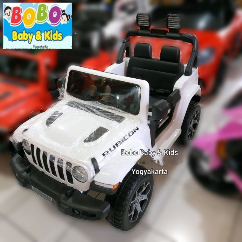 Jual Mainan Mobil Aki Anak Jeep Rubicon Double Dinamo 12V Mobilan Aki ...