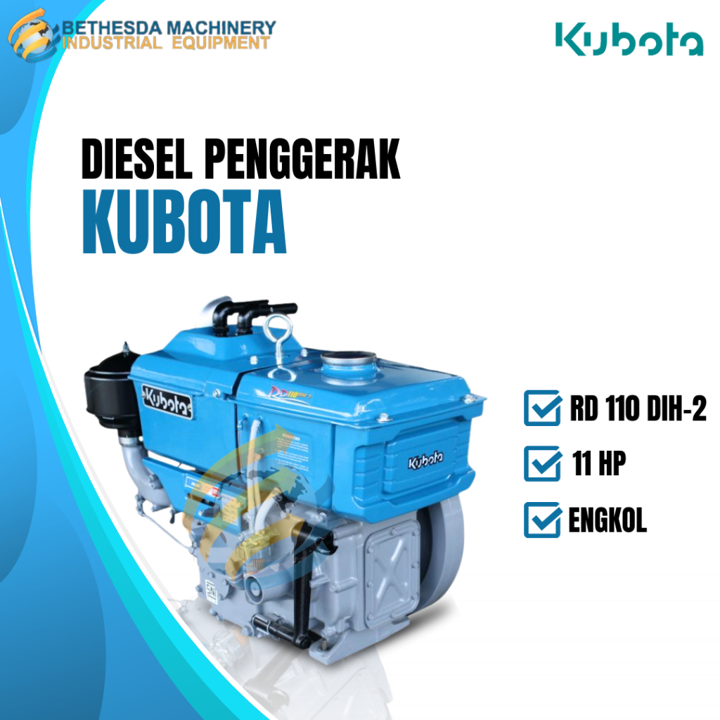 Jual Mesin Diesel 11 HP / Kubota Diesel 11 PK RD 110 DIH-2 Pendingin ...