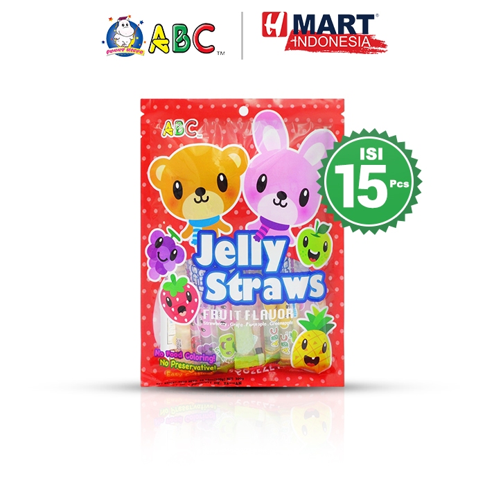 Jual ABC Jelly Straws Assorted - Jeli Rasa Buah-buahan 300g Isi 15pcs ...