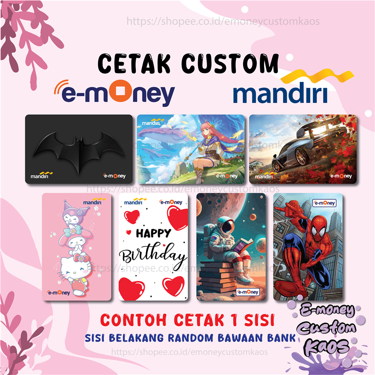 Jual CUSTOM KARTU EMONEY MANDIRI ETOLL DESAIN BEBAS FOTO GAMBAR SUKA ...