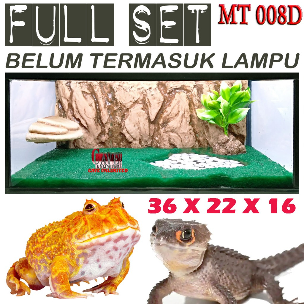 Jual MT008D KANDANG FULL SET REPTILIA TERRARIUM PACMAN AMPHIBI KATAK KODOK CROCODILE SKINK ...