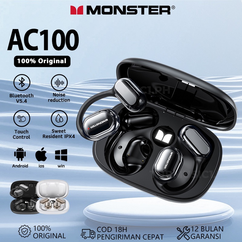 Jual Monster OWS Headset Bluetooth Sport/Gaming MH22156/AC100 Bone ...