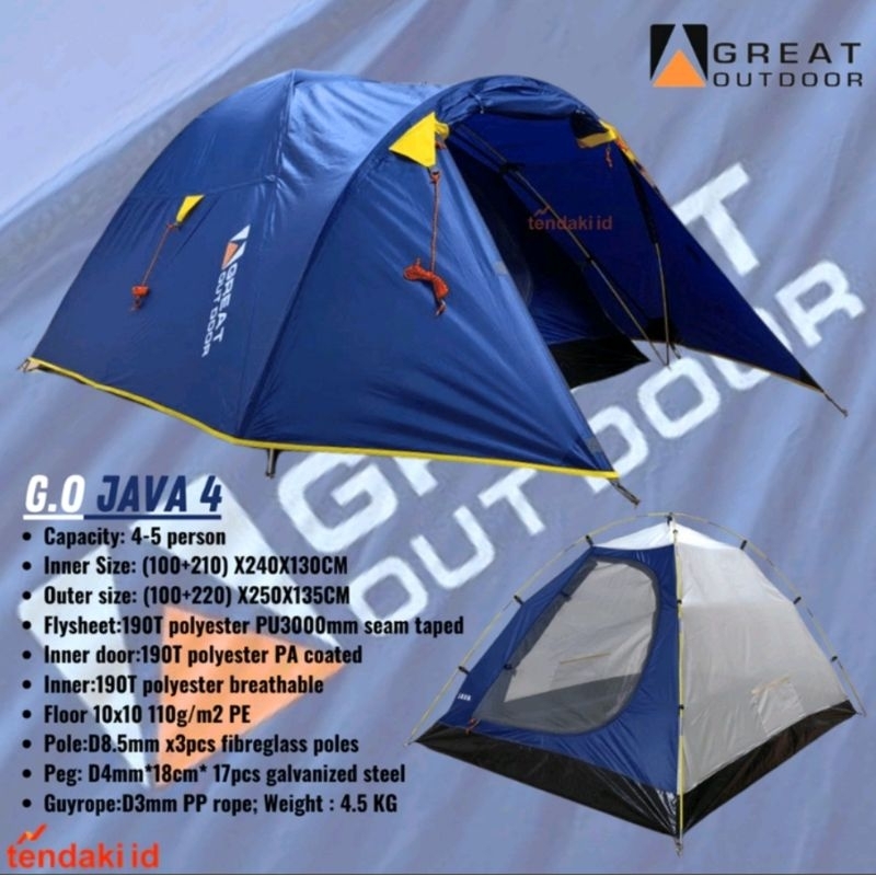 Jual Tenda Java 4 Great Outdoo * Java 4 Pro Tendaki Original | Shopee Indonesia
