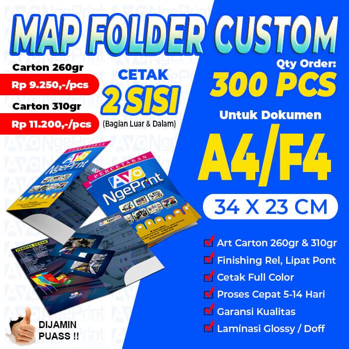 Jual Cetak Map Folder Organizer / Stopmap Kertas A4/F4 (2 Sisi) 300 Pcs ...