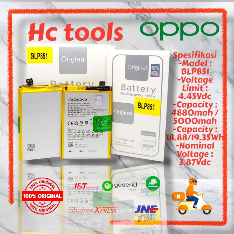 Jual Batre Baterai Battery Op A74 4G/A95 BLP851 ORIGINAL 100% | Shopee ...