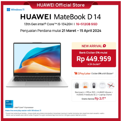 Jual [BARU | Klaim 200rb VC] HUAWEI MateBook D 14 up to i5-13420H | up ...