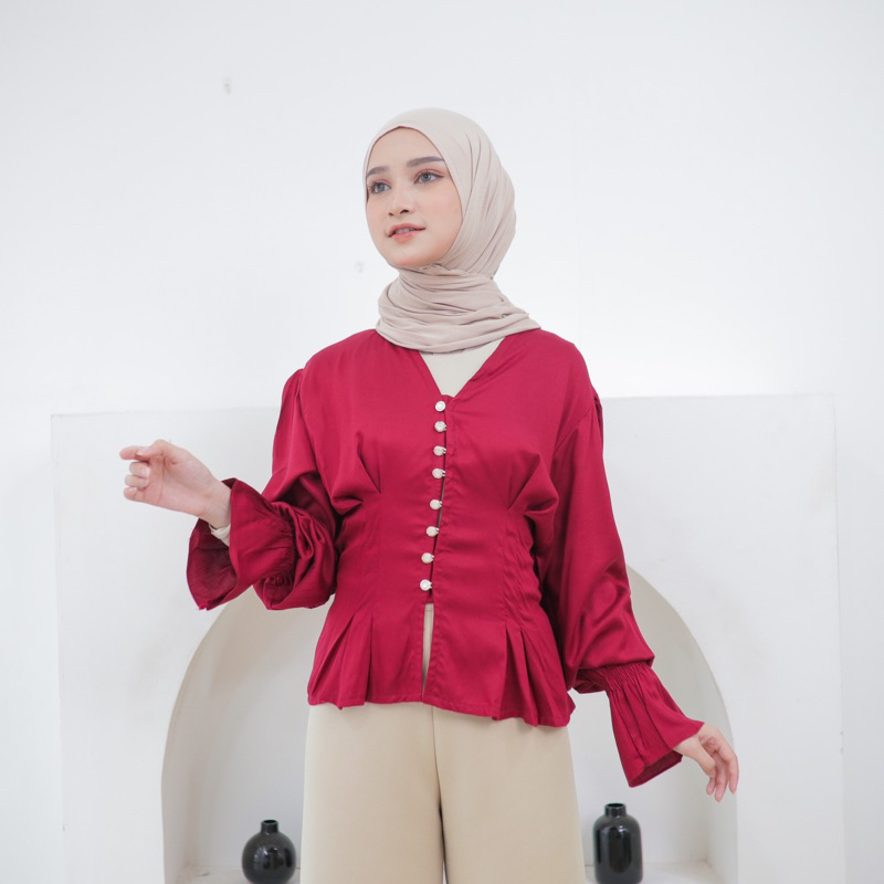 Jual Bora Top / Blouse Wanita Korea / Atasan Kantor Wanita Kasual ...