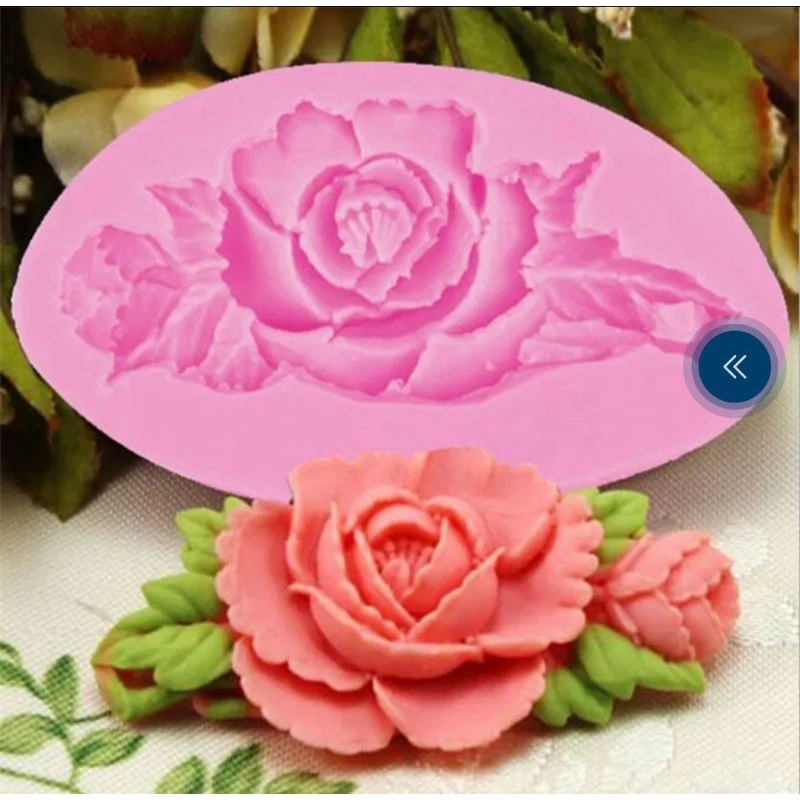 Jual SILIKON CETAKAN BUNGA MAWAR KEMBANG DEKORASI KUE 3D FONDANT CLAY ...