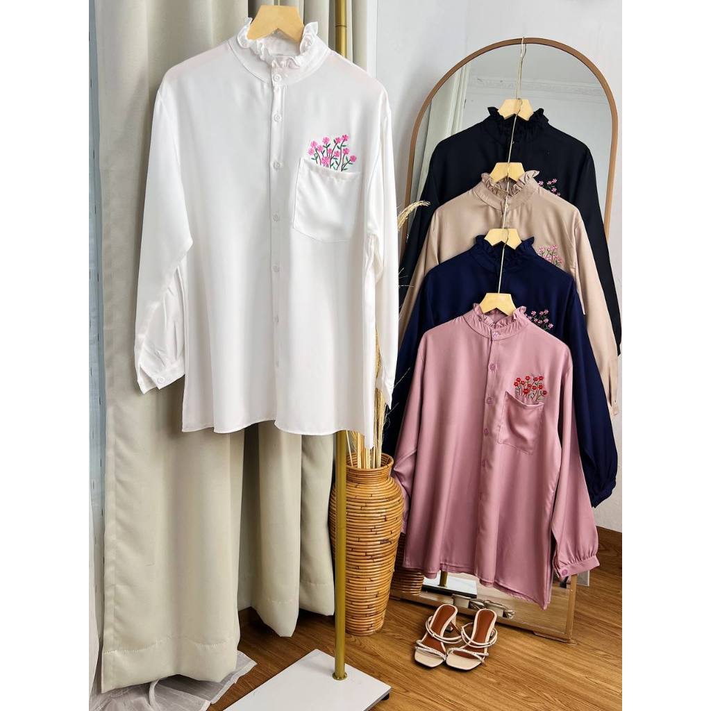 Jual AKAVI - IVANNA MITURTLE HEM SUPER JUMBO KEMEJA BIGSIZE ATASAN ...