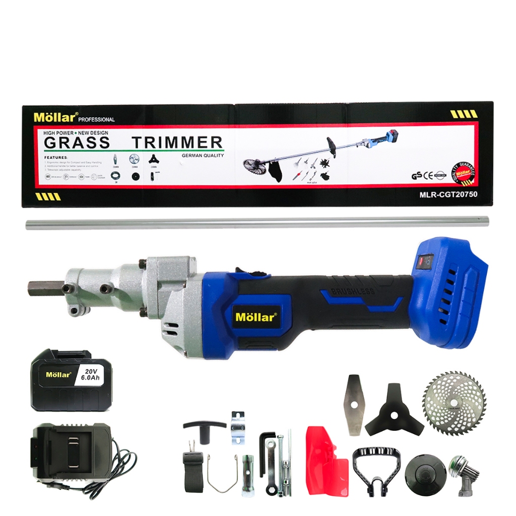Jual MOLLAR CGT20750 Mesin Potong Rumput 20V Cordless Grass Cutter ...
