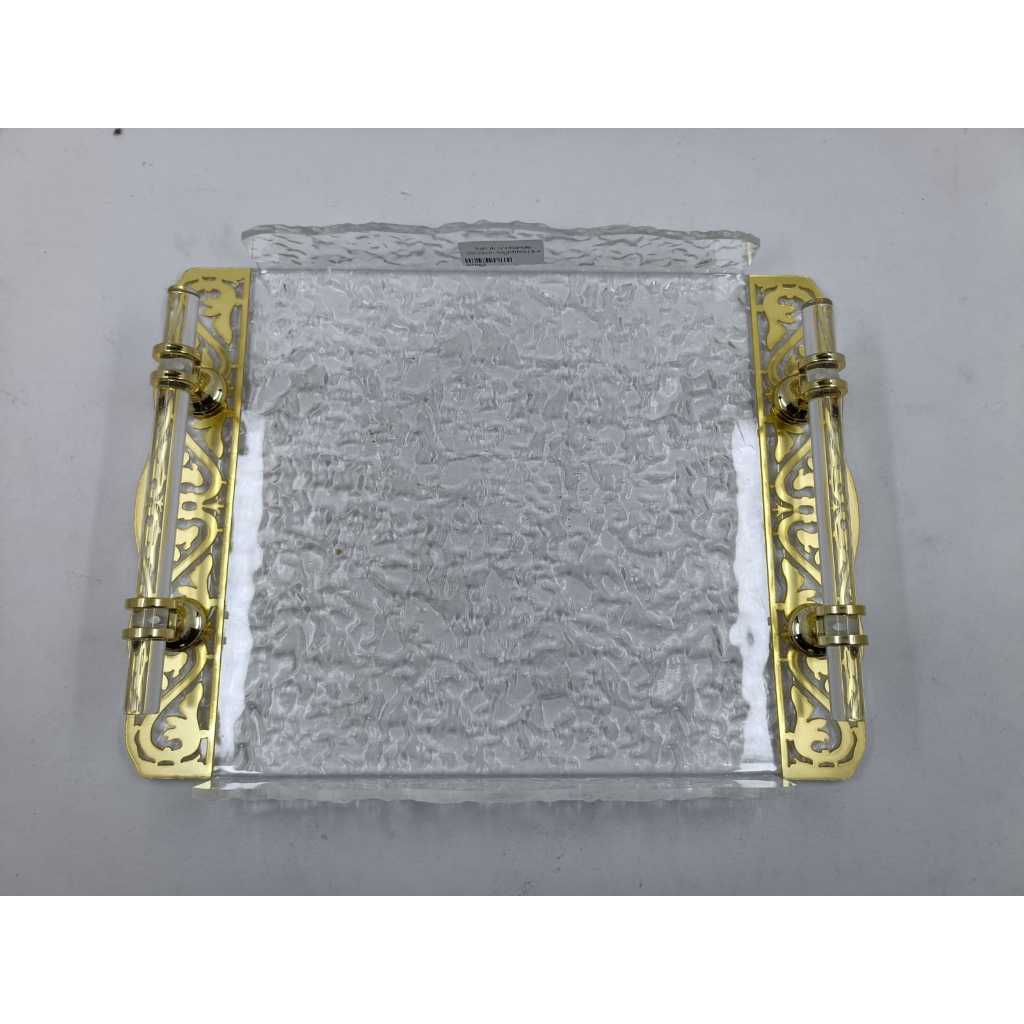 Jual Baki Nampan Acrylic Aesthetic List Handle Gold Ukuran 30x22cm 6913 ...