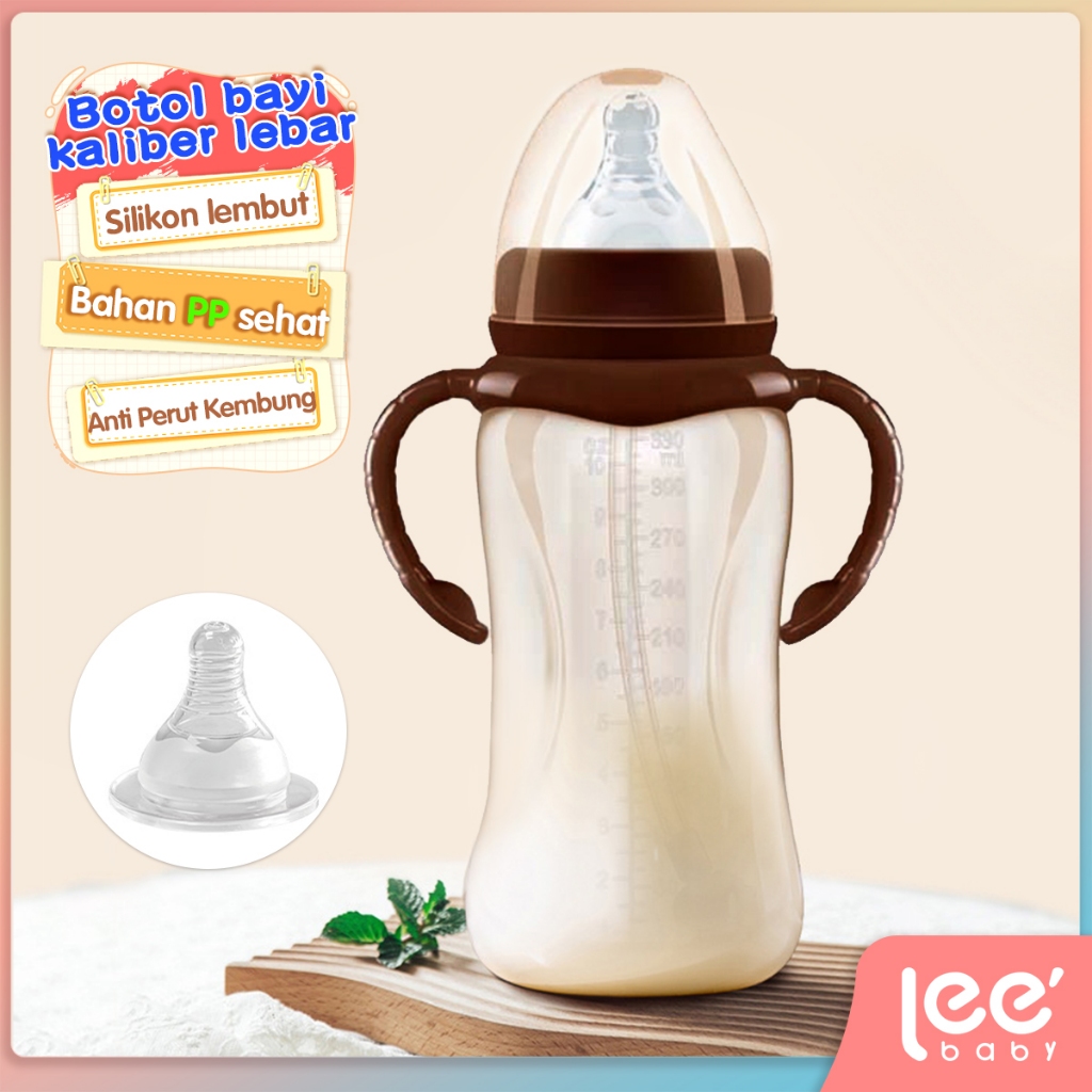 Jual Botol Susu Bayi Silikon Leher Lebar Botol Susu Bayi 330ml Desain Anti Kembung, dengan Dot ...