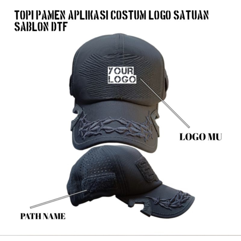 Jual topi pamen logo costum satuan original | Shopee Indonesia
