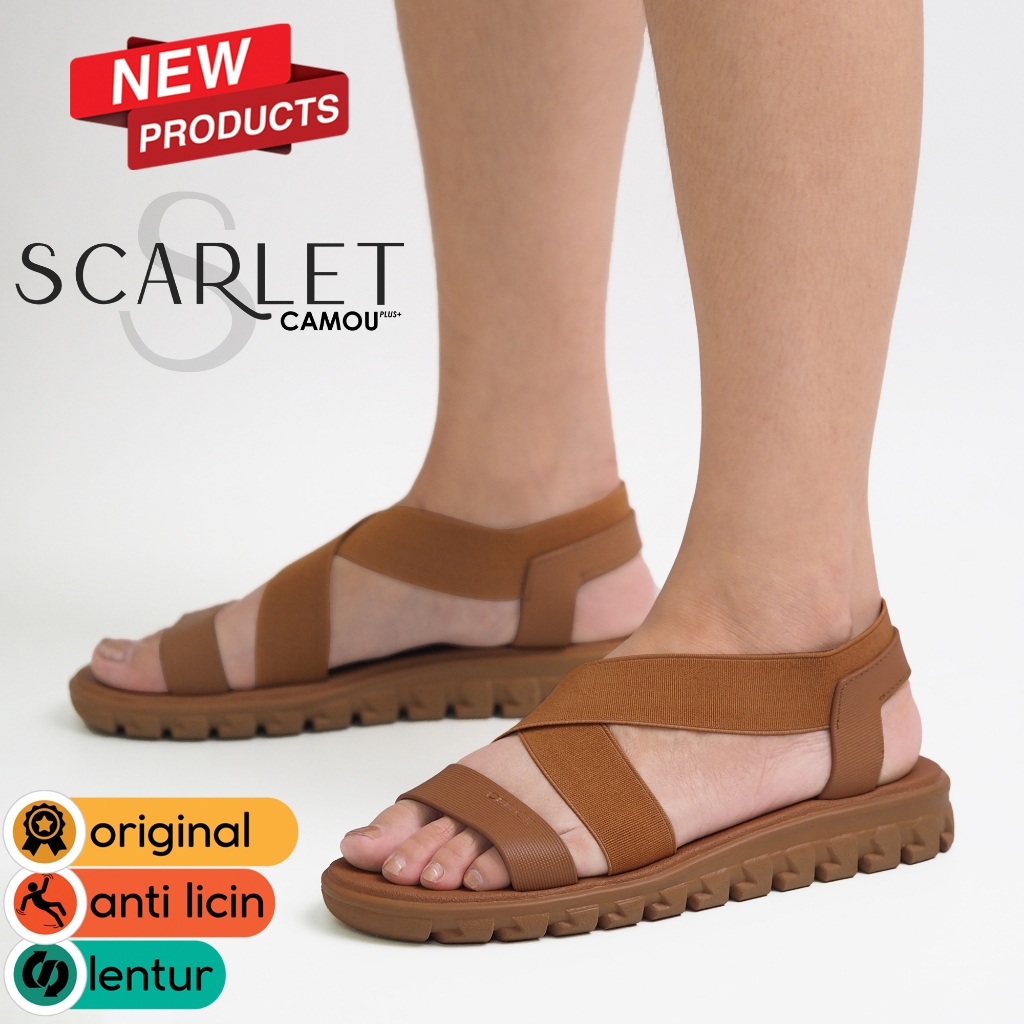 Jual Sandal Camou Wanita SCARLET PREMIUM Platfrom Wedges Sepatu Sendal ...