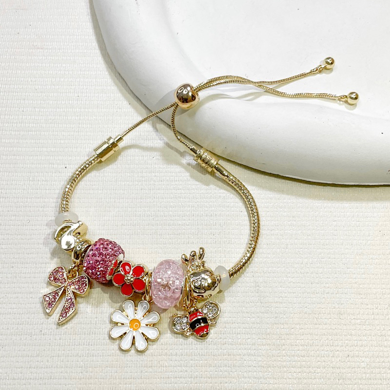 Jual Gelang Tangan Rantai Wanita Pandora Bracelet Charms Serut Bangle ...