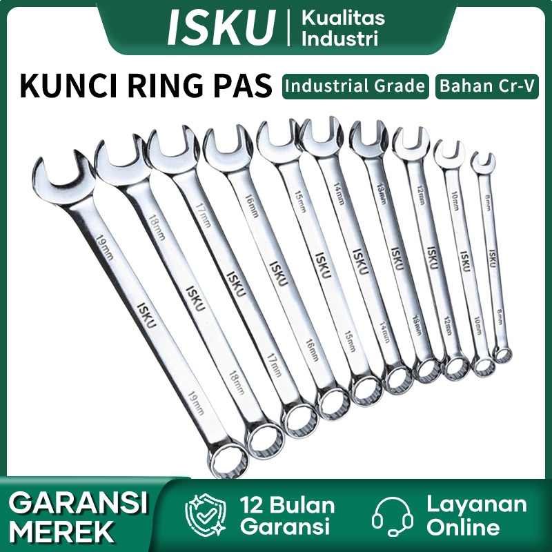 Jual Isku Kunci Ring Pas Set 8-24mm Kunci Ring Pas Tool Superman Kunci ...