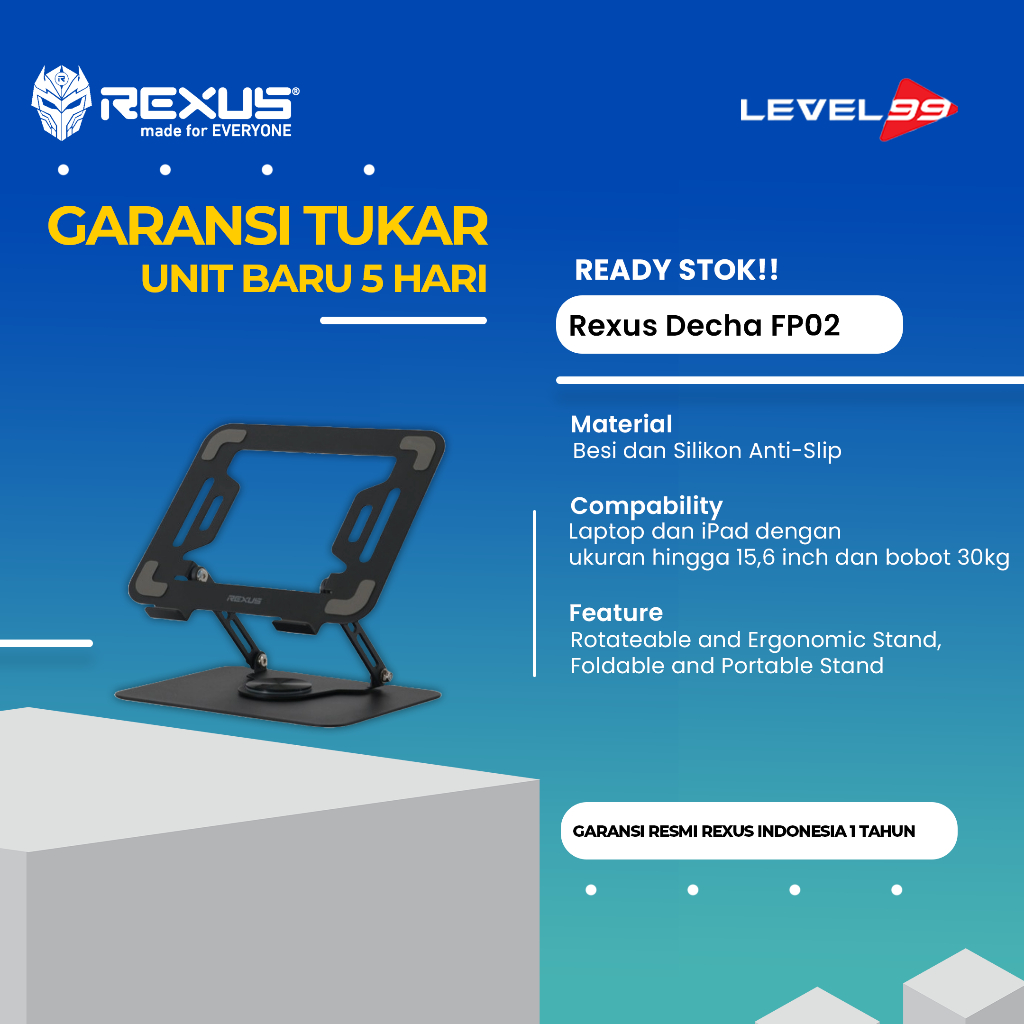 Jual Rexus Laptop Stand Decha FP02 ROTATABLE AND ERGONOMIC STAND ...