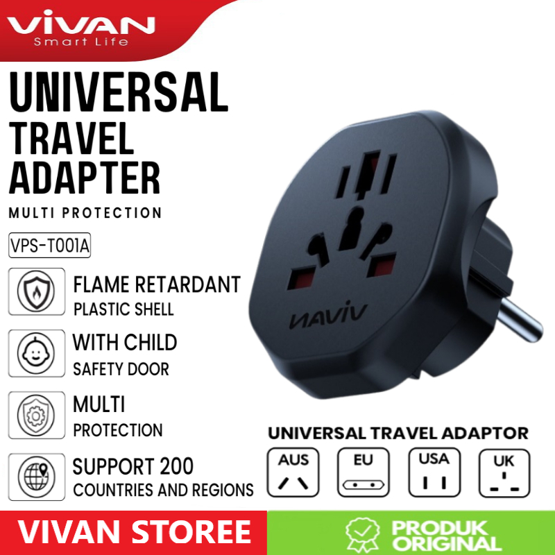 Jual VIVAN VPS-T001A Travel Adaptor Multi-country / Power Adapter ...
