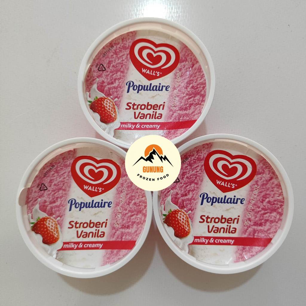 Jual Wall's Populaire Cup Strawberry Vanilla 90 ml | Shopee Indonesia