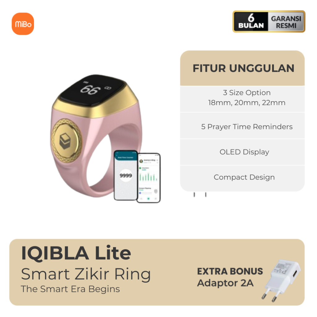 Jual iQibla Zikr Smart Ring Lite Cincin Tasbih Digital Original | Shopee Indonesia