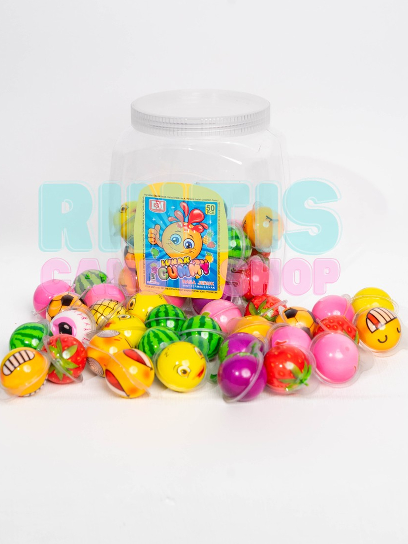Jual PERMEN BULAT EMPUK GUMMY RASA JERUK 1 BOX ISI 50PCS | Shopee Indonesia