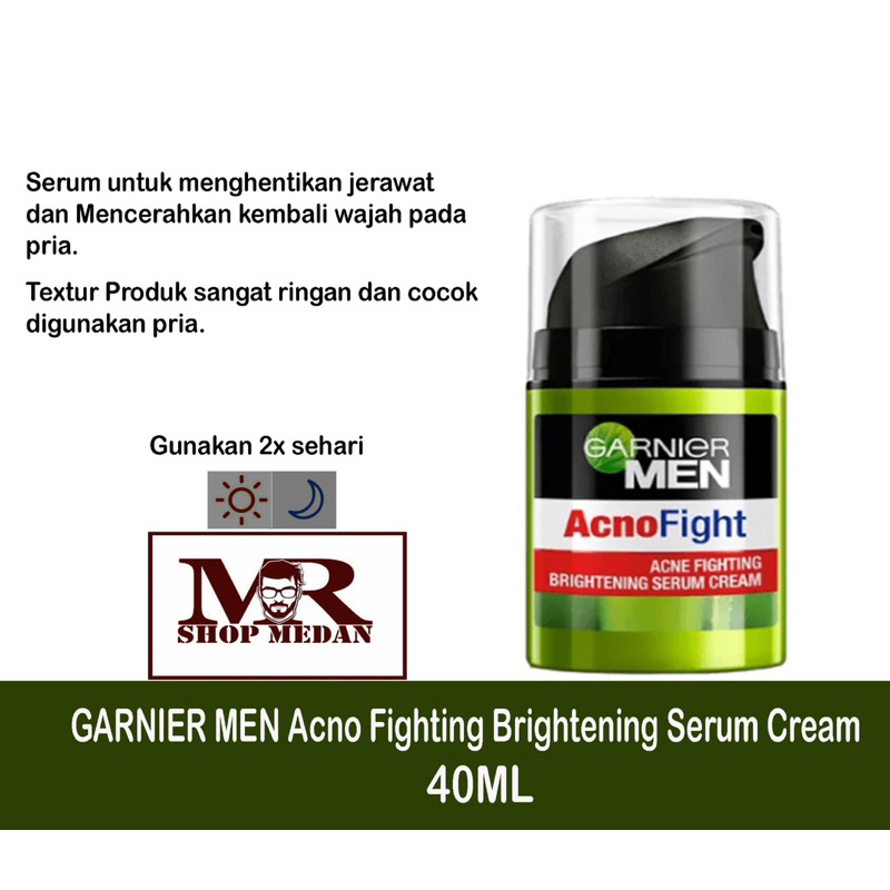 Jual Garnier Men Acne Fighting Brightening Serum Cream / Cream Pencerah Wajah | Shopee Indonesia