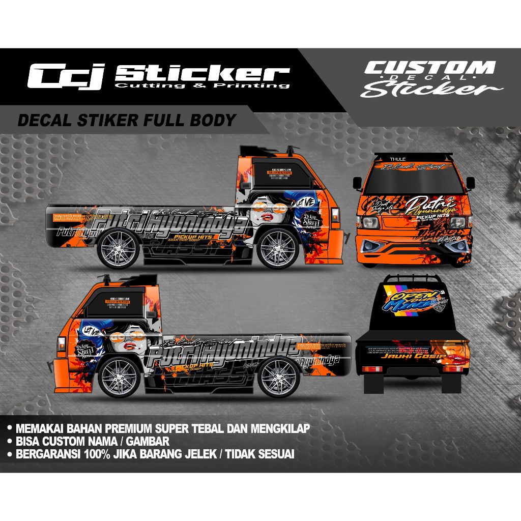 Jual Decal stiker mobil pick up sticker mobil L300, Granmax, T120ss ...