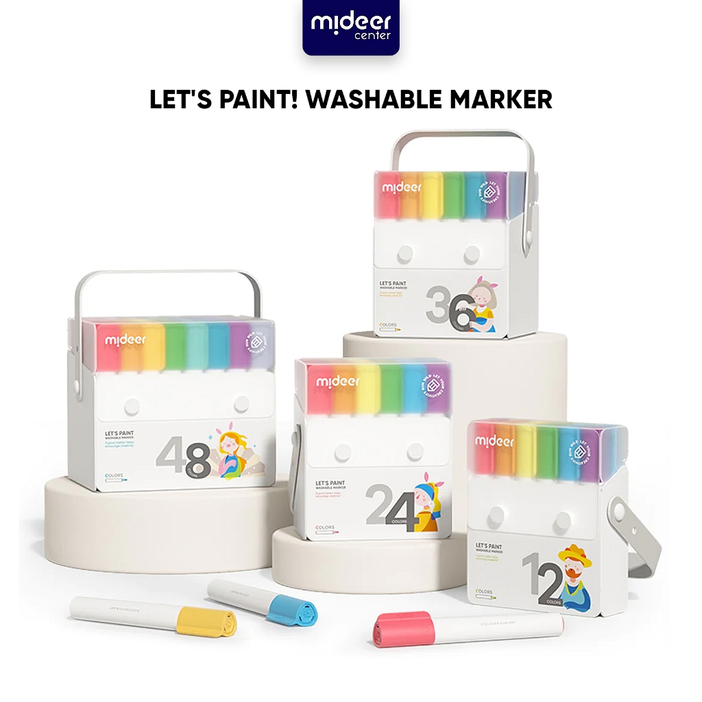 Jual Mideer Washable Marker Spidol 12 24 36 48 Warna 12 24 36 48 pcs ...