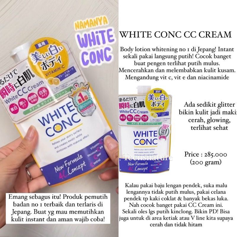 Jual White Conc CC Cream DIJAMIN ORIGINAL JAPAN | Shopee Indonesia